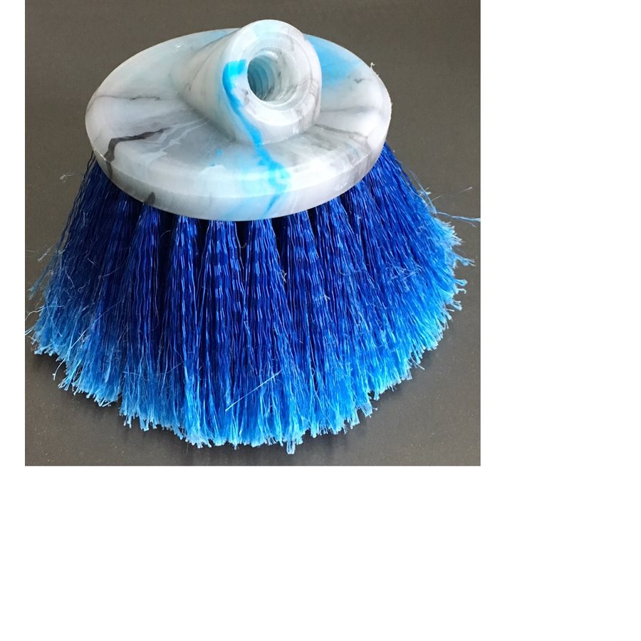 Blue round brush 4.5" long trim flow tru